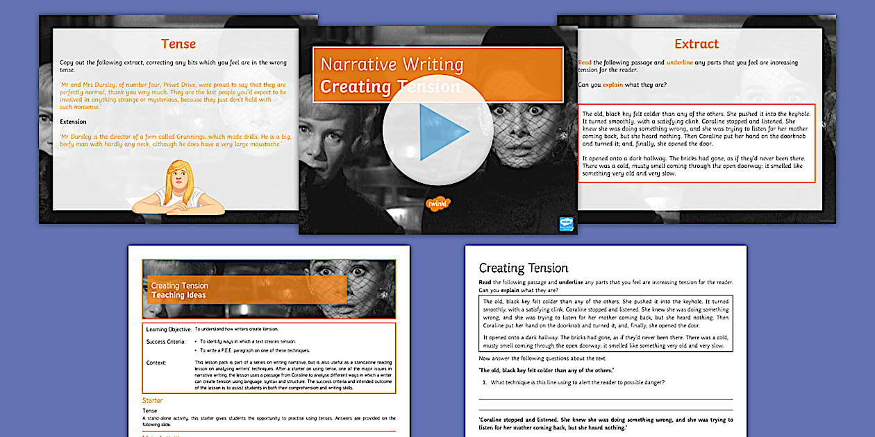 Narrative Writing Lesson Pack 5 Creating Tension Lesson Pack