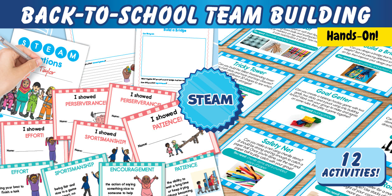 Back to School STEAM Bins | Team Building Stations for K-5