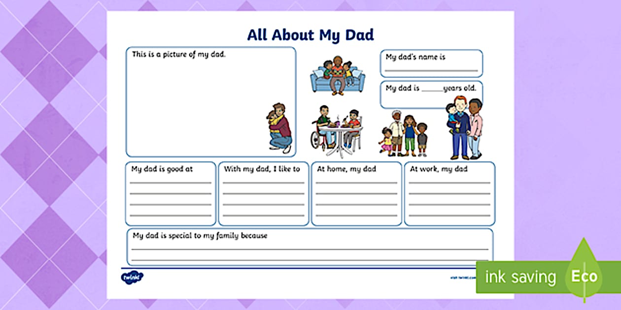 TAS All About My Dad Worksheet (teacher made) - Twinkl