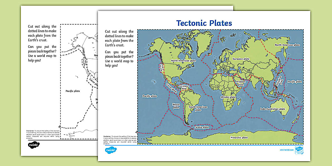 Tectonic Plates Jigsaw Puzzle Activity - Twinkl