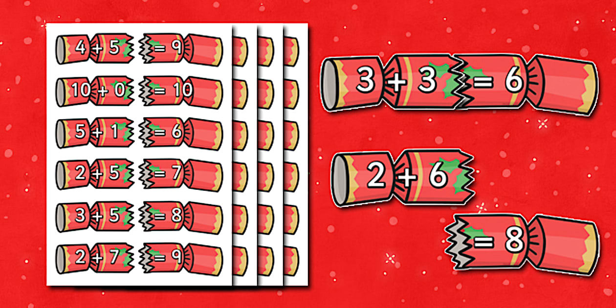 Christmas Cracker Addition Up To 10 Activity (Teacher-Made)
