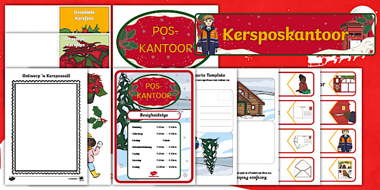 Kersfees Poskantoor Rolspelpak (teacher made) - Twinkl