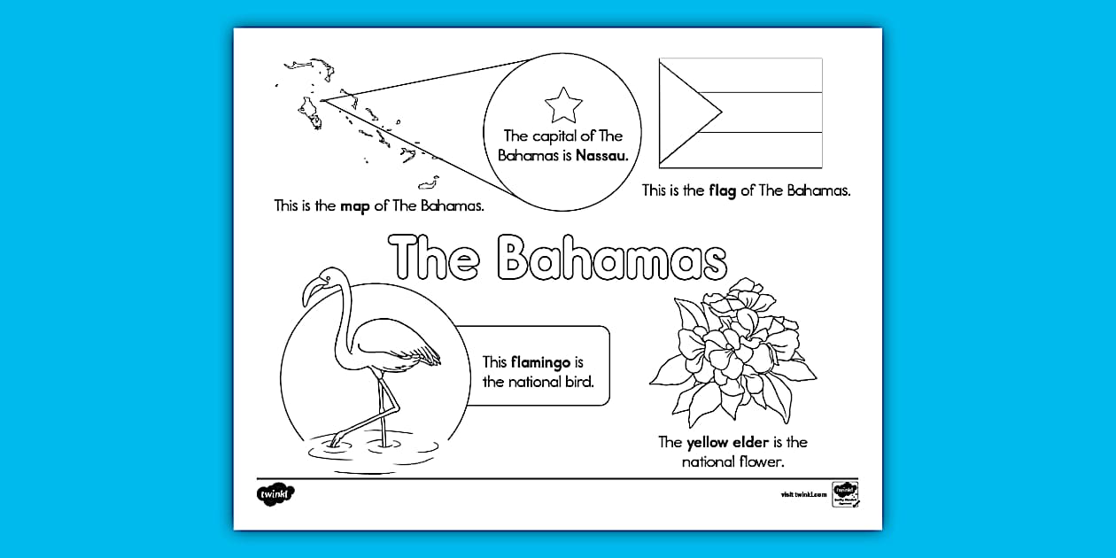 The Bahamas Facts Coloring Sheet (teacher made) - Twinkl