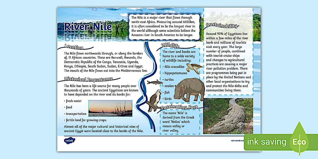 River Nile Fact File - KS2 - Geography - Twinkl
