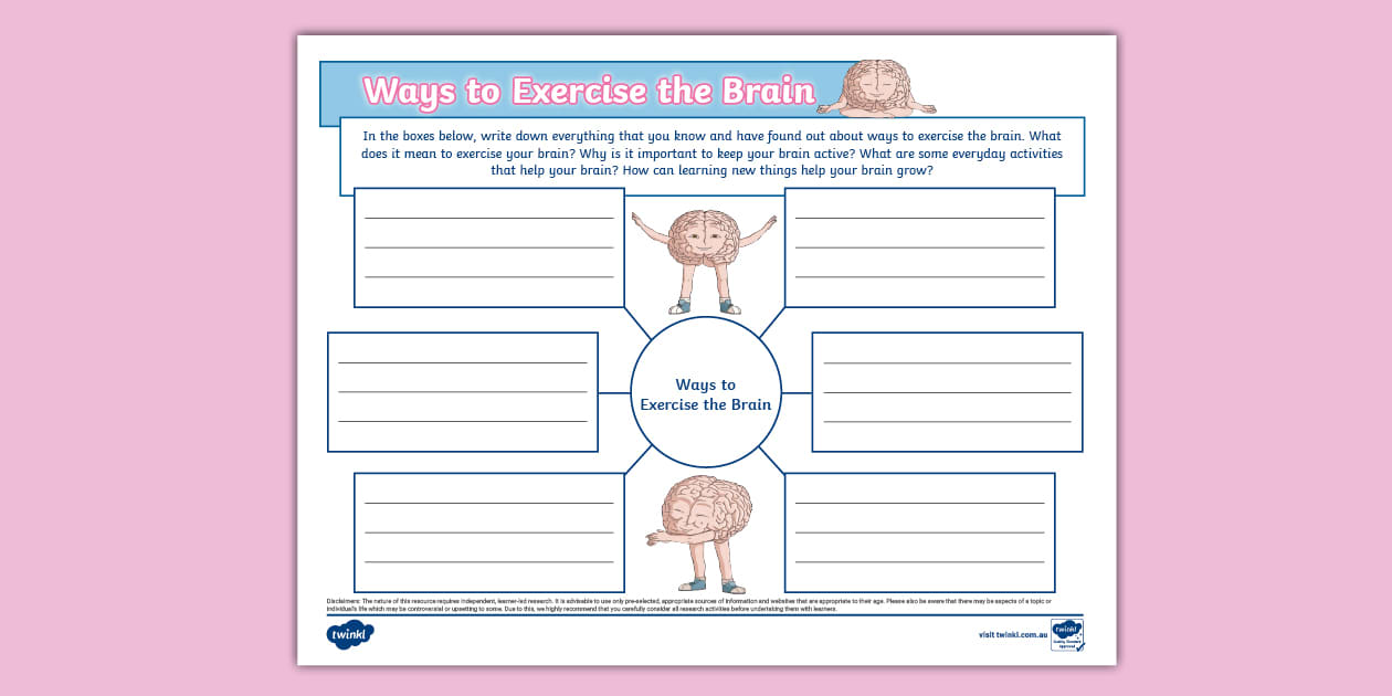 * NEW * Ways to Exercise the Brain Mind Map (teacher made)