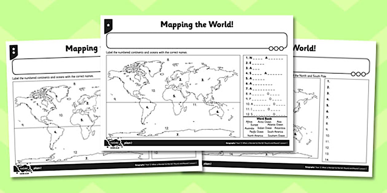 What a Wonderful World Worksheet / Worksheet Mapping the World