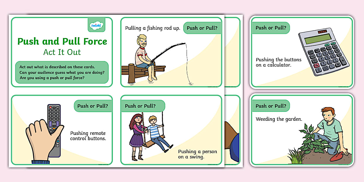 Push and Pull Science Role Play Cards (teacher made)