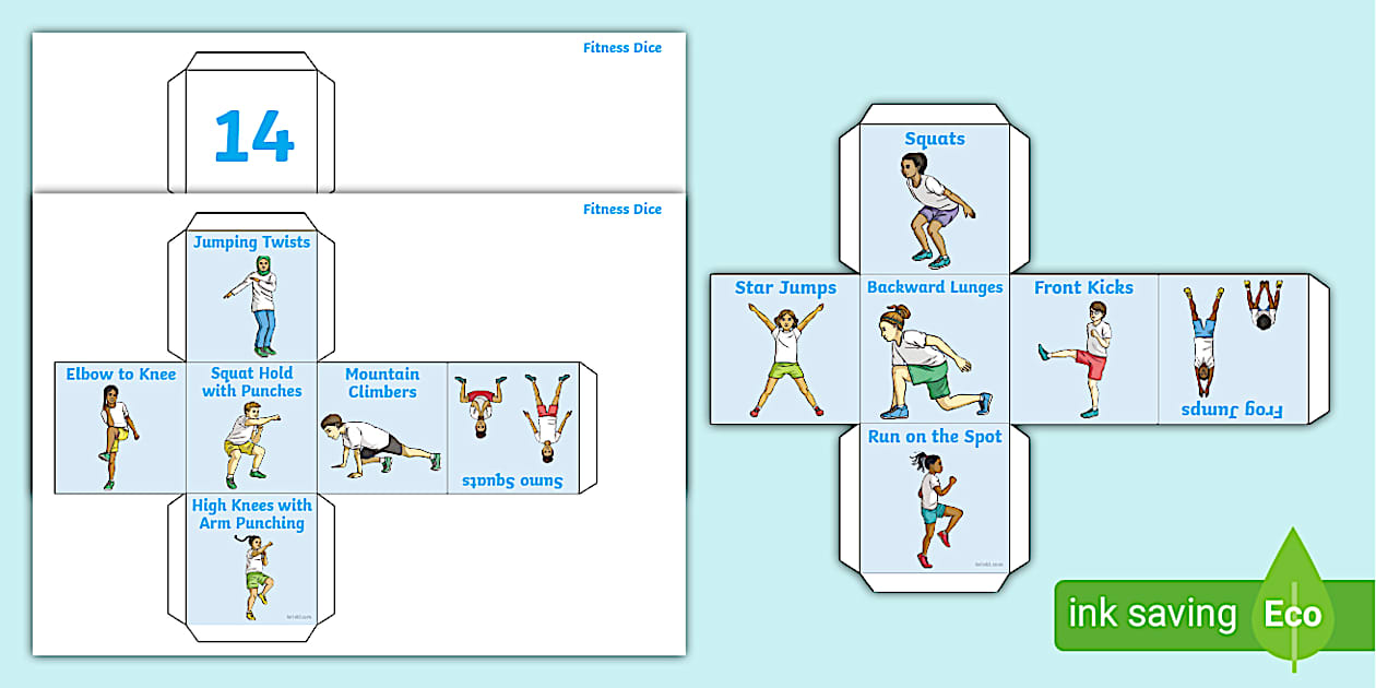 Exercise Dice - Fitness Training Resource - PE - Twinkl