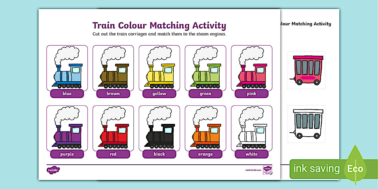 Train Block Colour Matching Activity (teacher made) - Twinkl