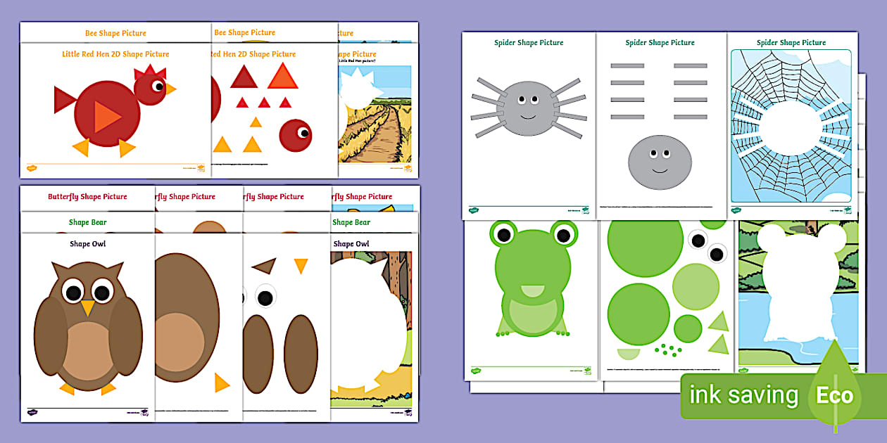 2D Shapes Animals Cutting Skills Activities - Twinkl