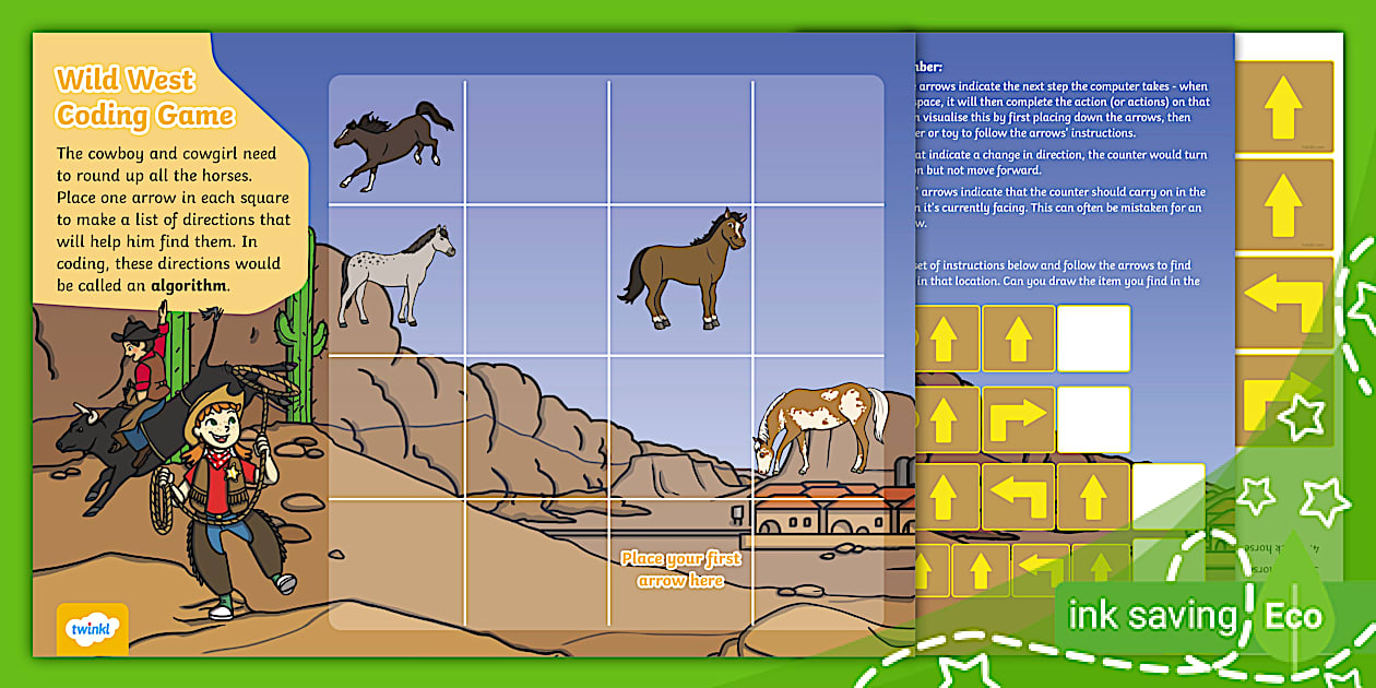 Wild West Coding Game (professor feito) - Twinkl