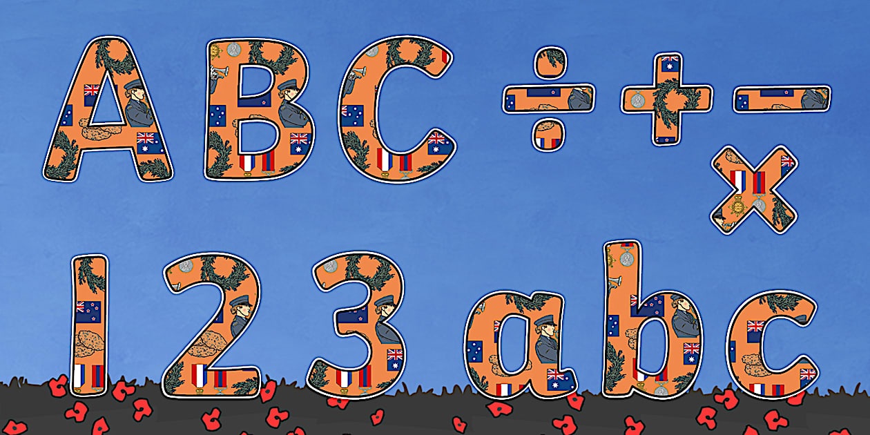 Cursive Anzac Day Display Lettering (professor feito)