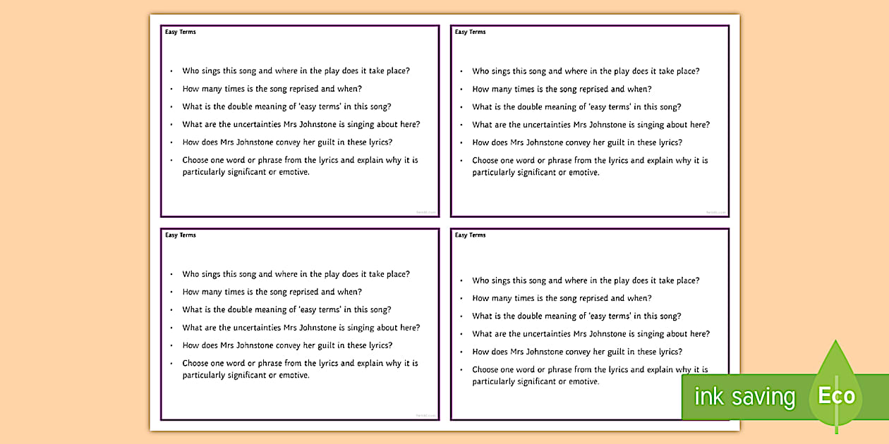 GCSE Easy Terms Question Cards (teacher made) - Twinkl