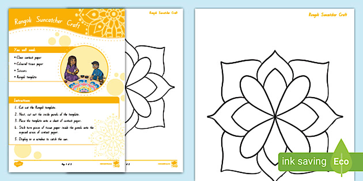 Rangoli Suncatcher Craft (teacher made) - Twinkl