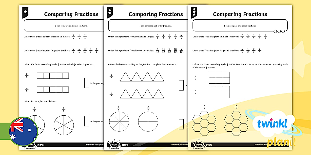 Y3 Number: Compare and Order Fractions Home Learning Tasks
