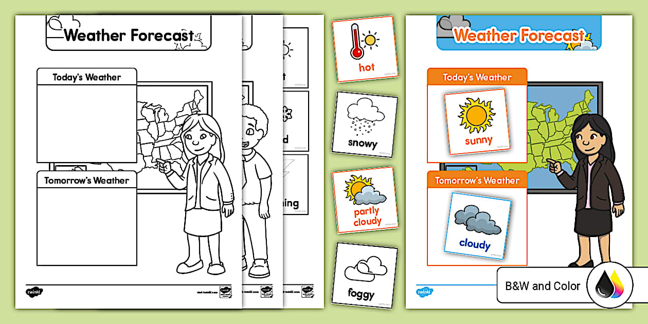 Weather Station Dramatic Play Weather Forecast Poster