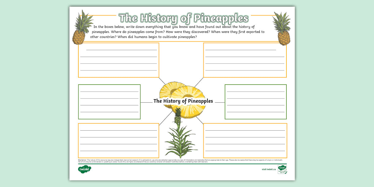 The History of Pineapples Mind Map (professor feito)