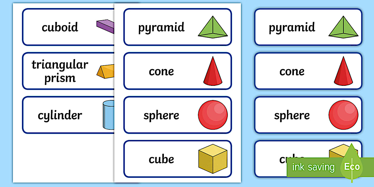 Editable 3D Shape Word Cards (teacher made) - Twinkl