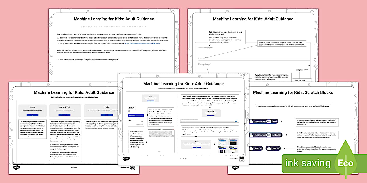 Machine Learning for Kids: Adult Guidance (teacher made)