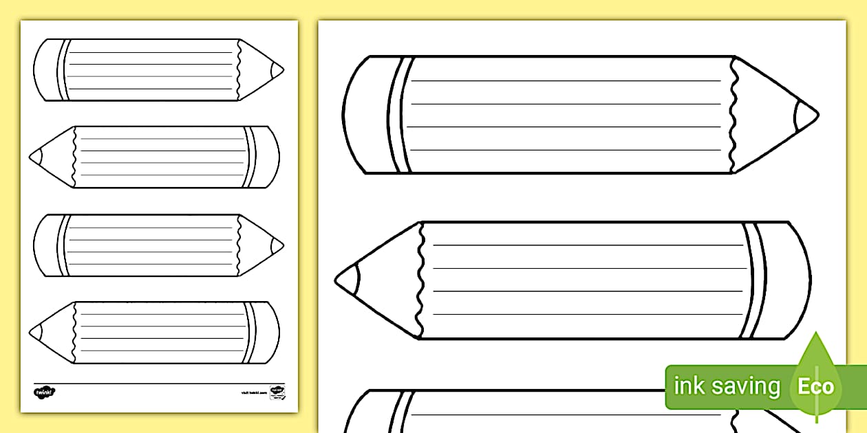 Pencil Writing Template (teacher made) - Twinkl