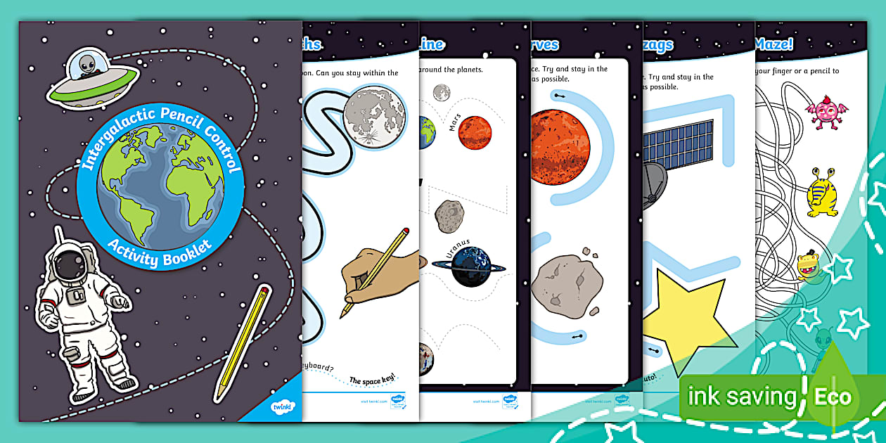 Space Pencil Control Activity Booklet (teacher made)