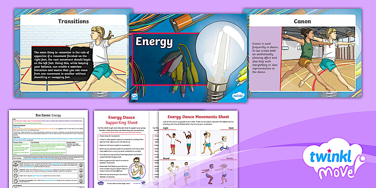 Twinkl Move PE - Year 5 Eco Dance Lesson 1 - Energy - Twinkl