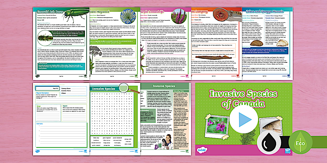 Invasive Species WorksheetㅣCanada Science Teaching Resources