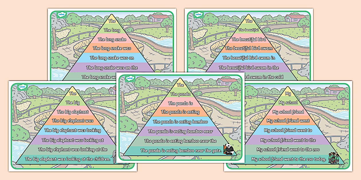 * NEW * At The Zoo Reading Fluency Pyramids - KS1 - Twinkl