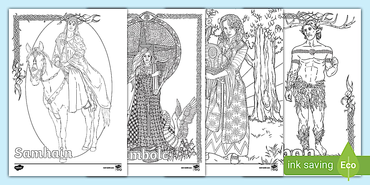 KS2 Pagan Festivals Colouring Pages (teacher made) - Twinkl