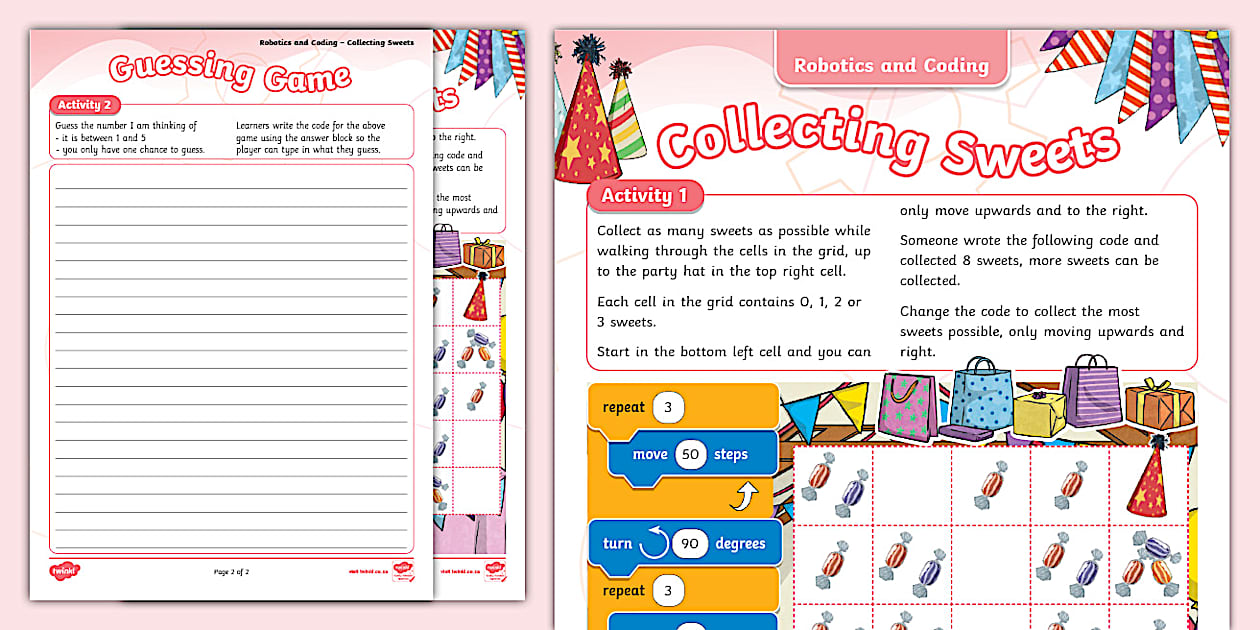 Robotics and Coding - Collect the Sweets (teacher made)
