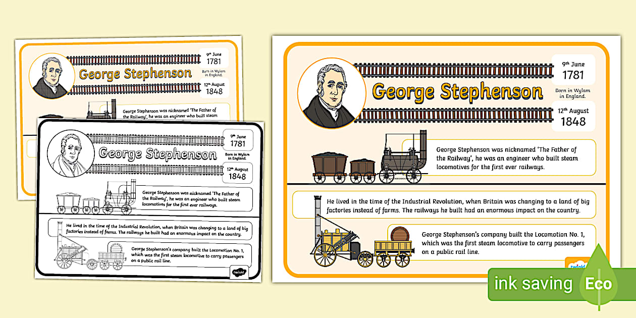 George Stephenson Display Poster (teacher made) - Twinkl