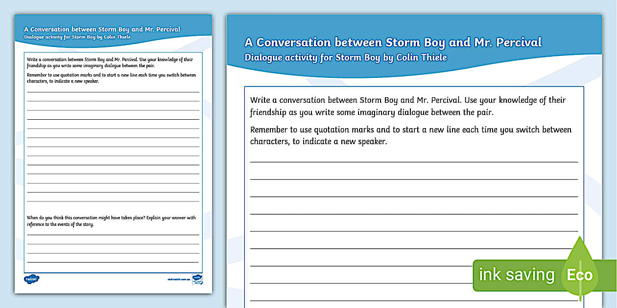 Storm Boy Creative Writing Dialogue Activity | Years 5&6