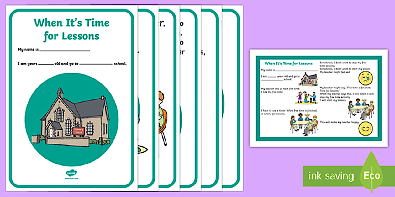 When It’s Time for Lessons... Social Situation - Twinkl
