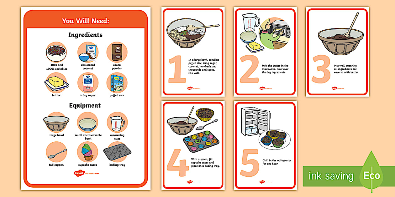 VIC Chocolate Crackles Recipe Display Posters (teacher made)
