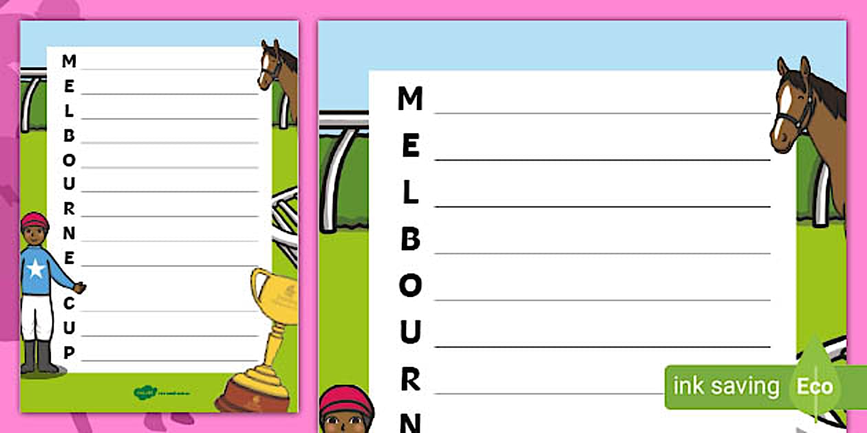 Editable The Melbourne Cup Acrostic Poem - Twinkl