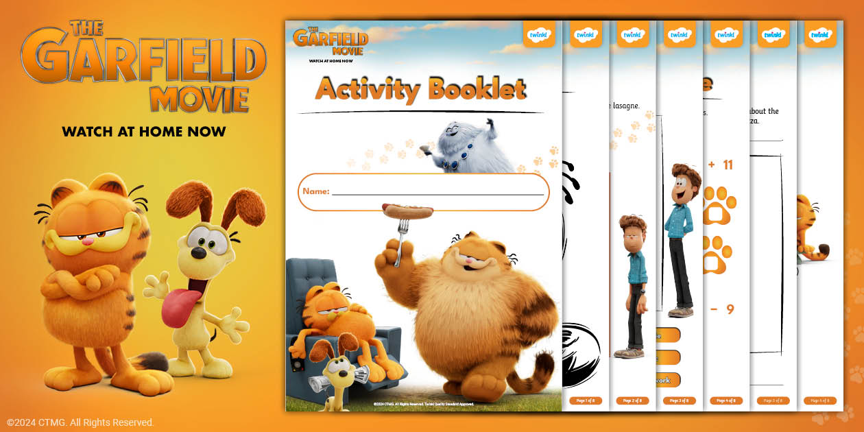FREE! - Garfield: Activity Booklet [Ages 5-7] (teacher made)