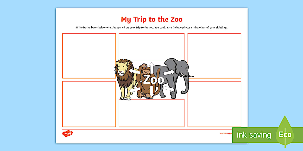 My Trip to the Zoo Worksheet (Teacher-Made) - Twinkl