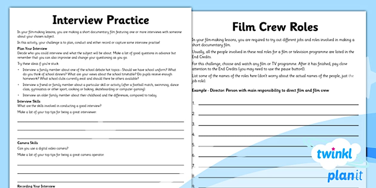 Computing: Film-Making Year 6 Unit Home Learning Tasks