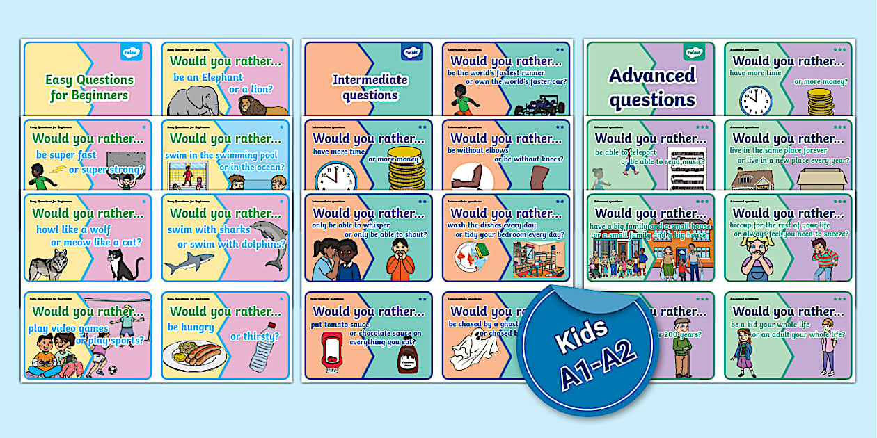 ESL Would You Rather Conversation Cards (Teacher-Made)