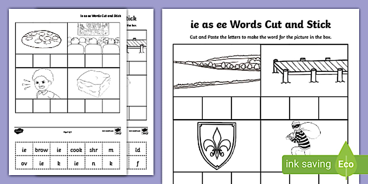 'ie' Making 'ee' Sound Worksheet – Teaching Resource