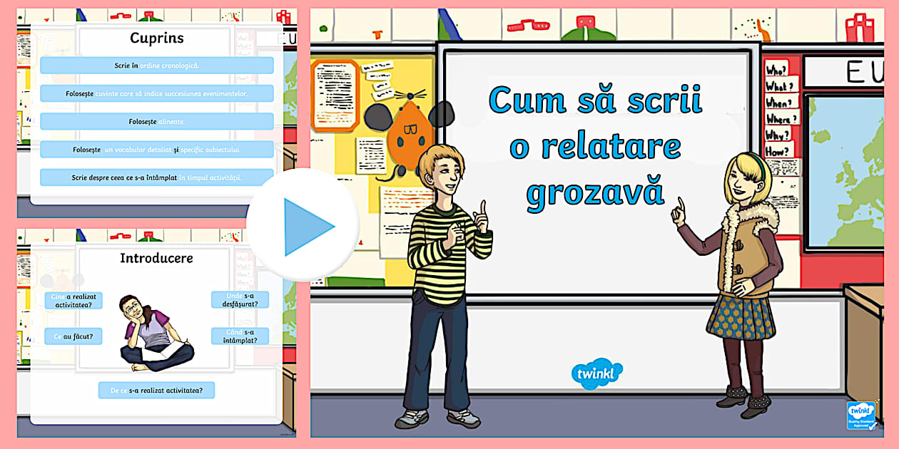 Relatarea unei activități - Prezentare PowerPoint