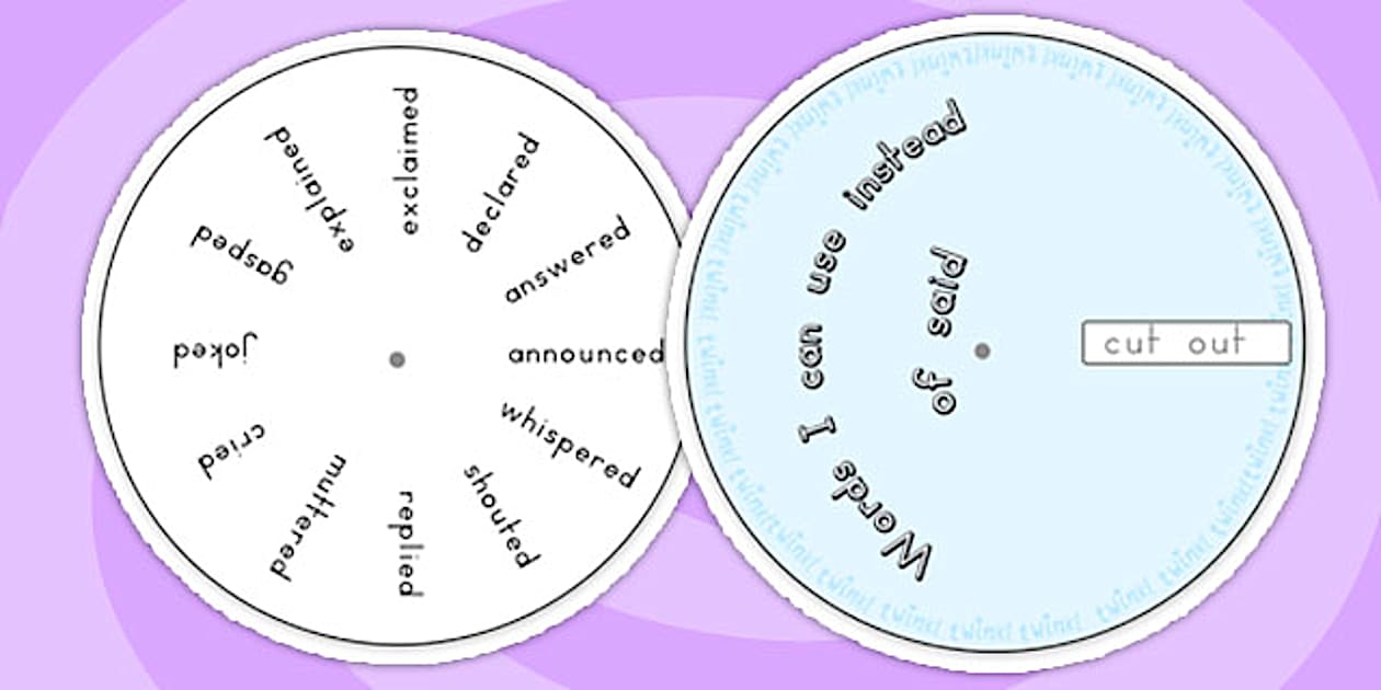 Editable Words I Can Use Instead Of Said Wheels - Twinkl