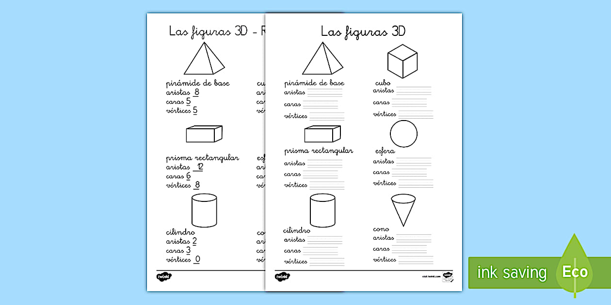 Ficha de actividad: Figuras 3D - Twinkl