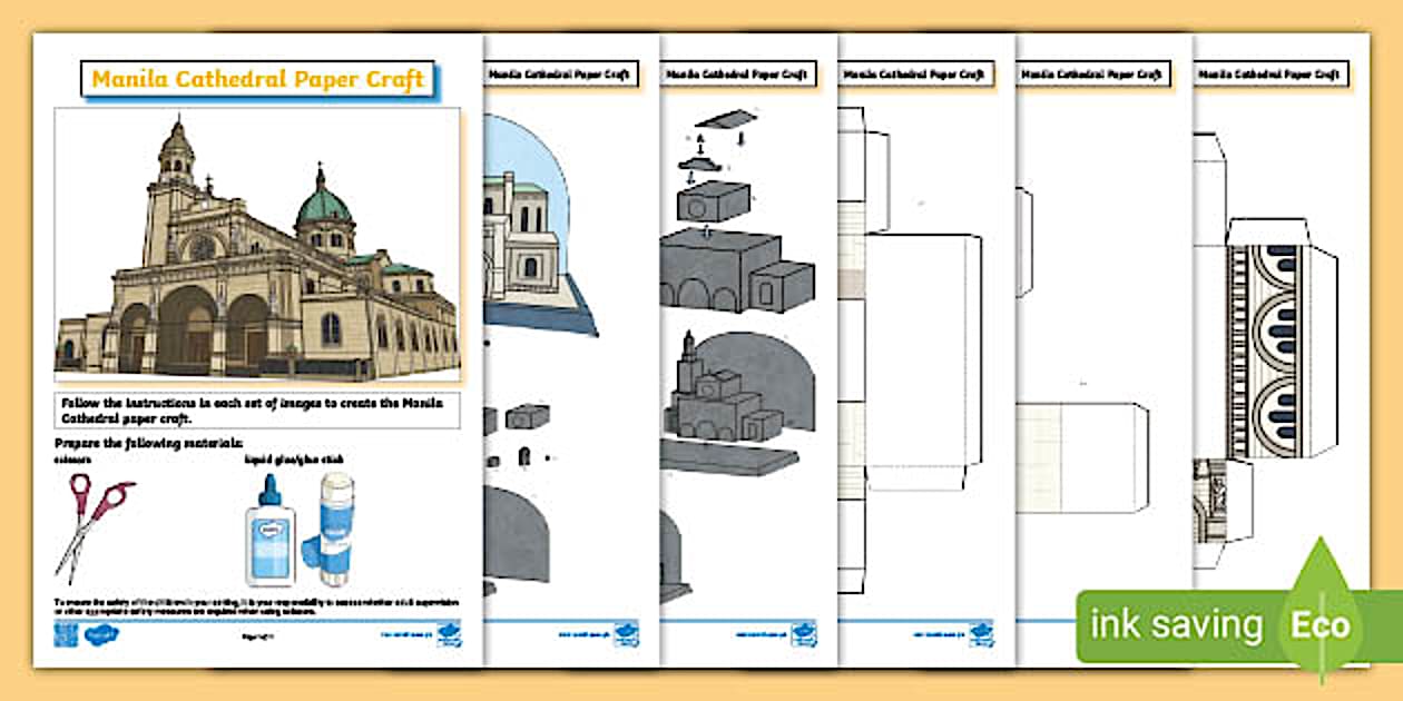 Manila Cathedral Paper Craft | Grades 2 - 6 | Twinkl
