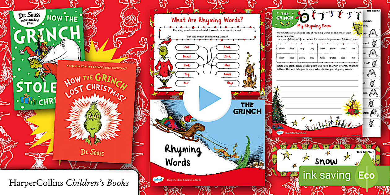 FREE! - Dr. Seuss Rhyming Activity Pack | The Grinch | Twinkl