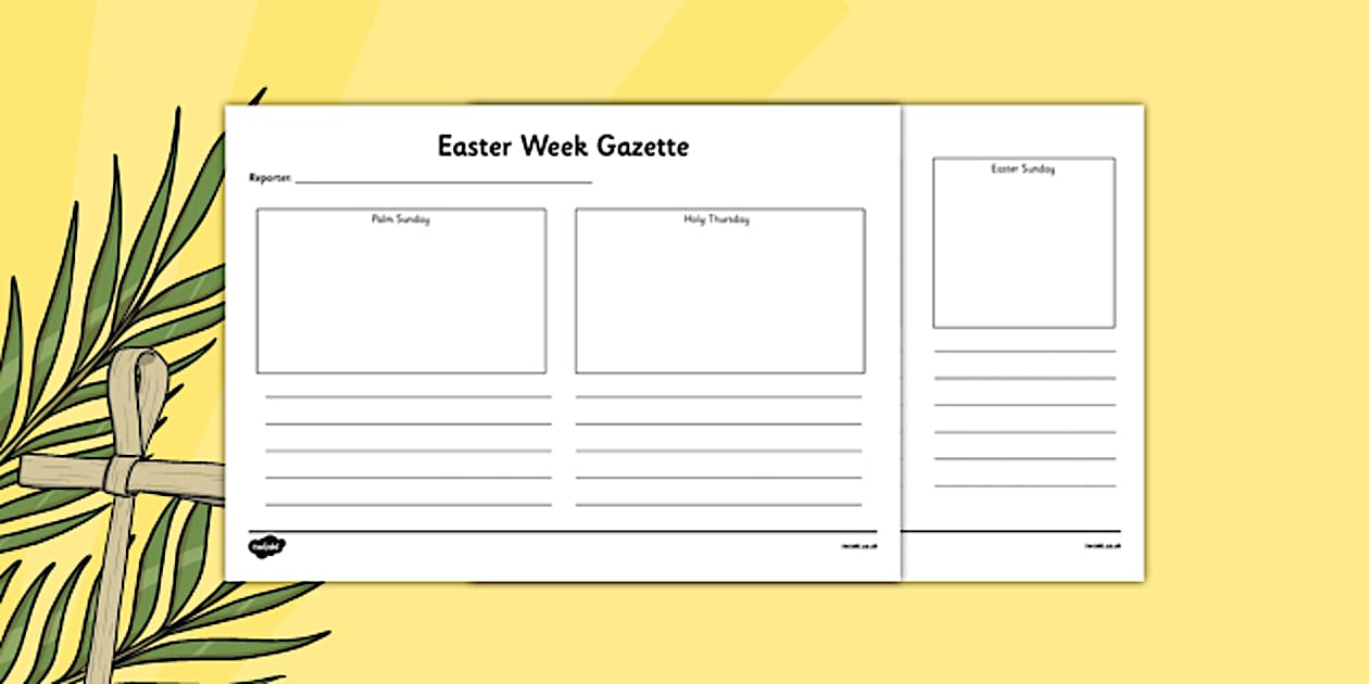 Easter Week Gazette Writing and Drawing Template - Twinkl