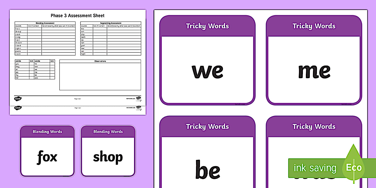 Phase 3 Phonics Assessment Pack (teacher made) - Twinkl