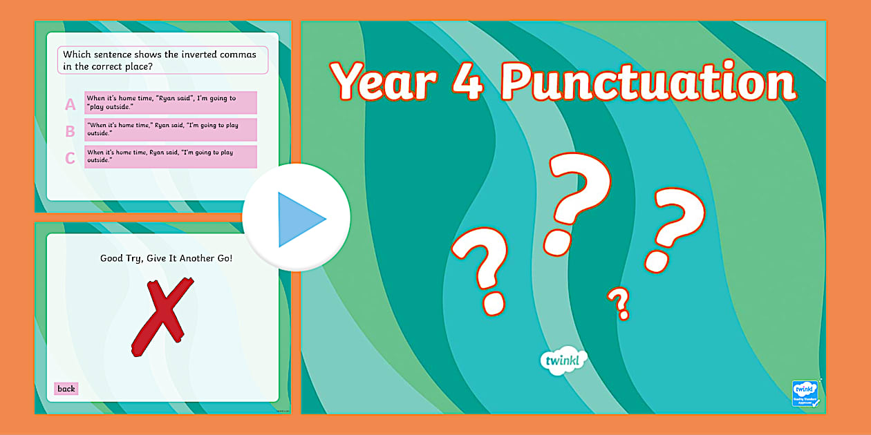 Year 4 Punctuation PowerPoint Quiz (teacher made) - Twinkl