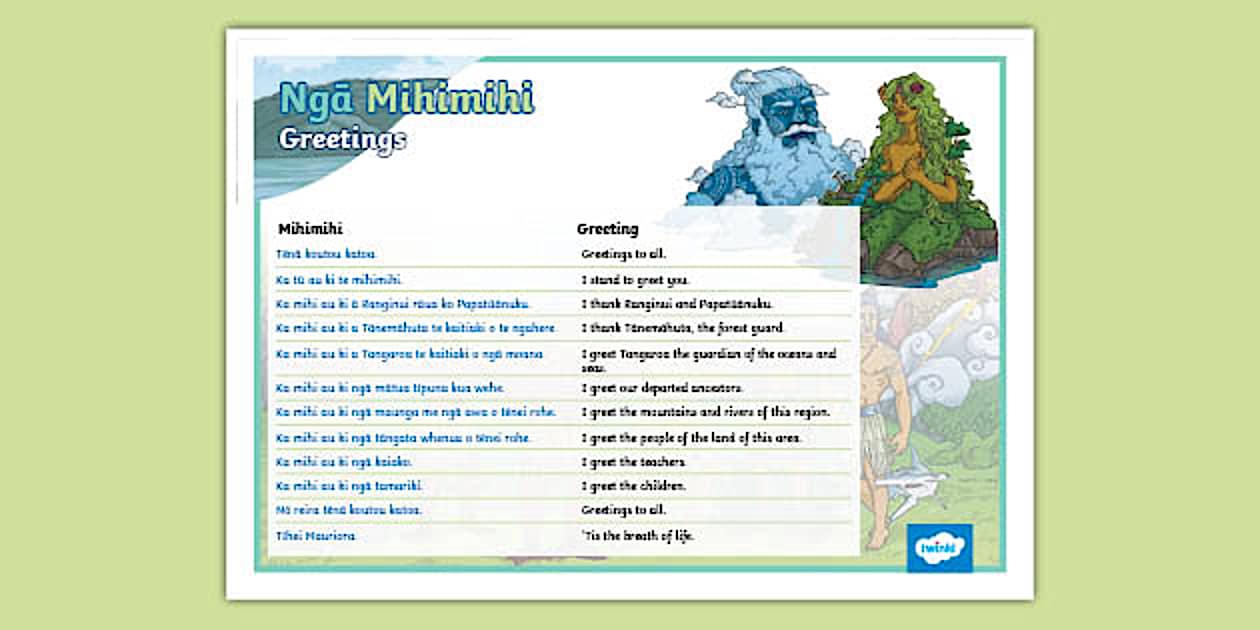 Good Morning in Te Reo Māori - Mihimihi Resource | Twinkl NZ