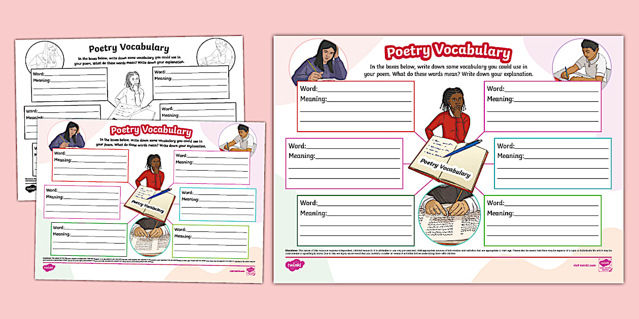 Poetry Vocabulary Mind Map (Teacher-Made) - Twinkl